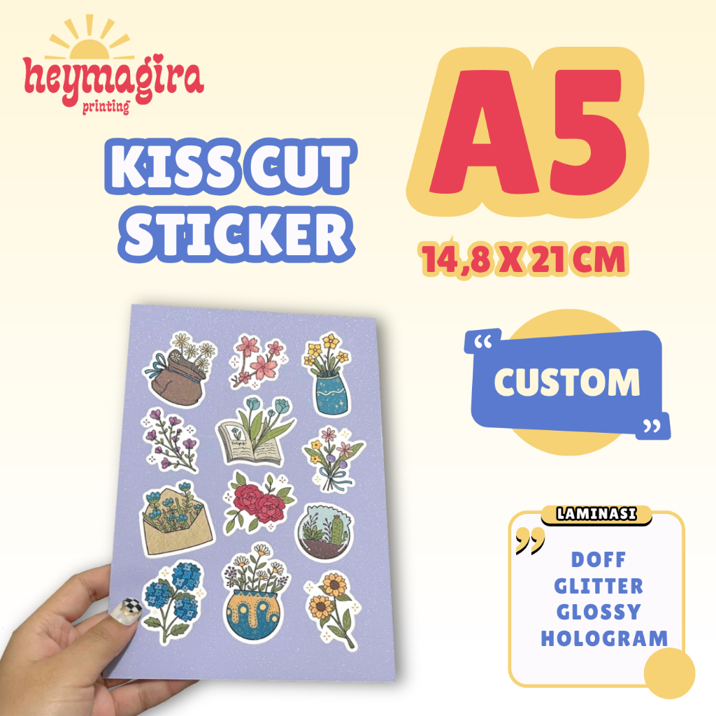 Jual Custom Print + Cutting Sticker (A5 / 14.8 x 21 cm) | Cetak Stiker ...