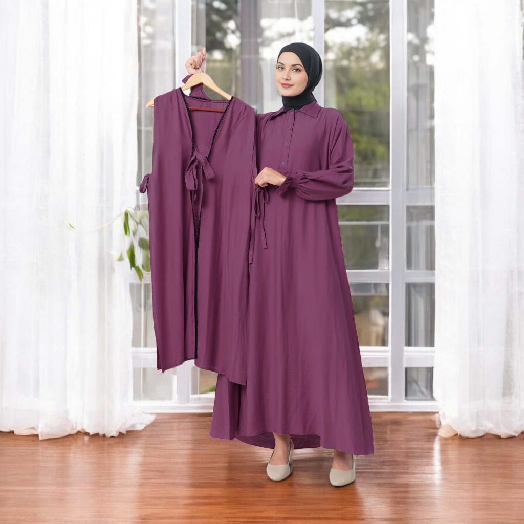 Jual Amaliyya Set Baju Gamis Daily 2025 Setelan Dress Muslim Wanita ...