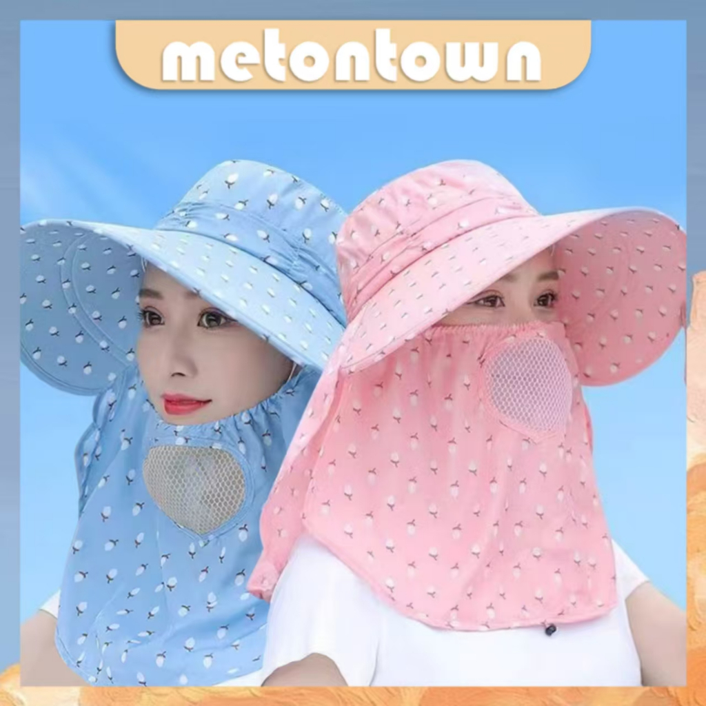 Jual Mtt - Topi Visor Dengan Cadar Motf Bunga Topi Musim Panas ...