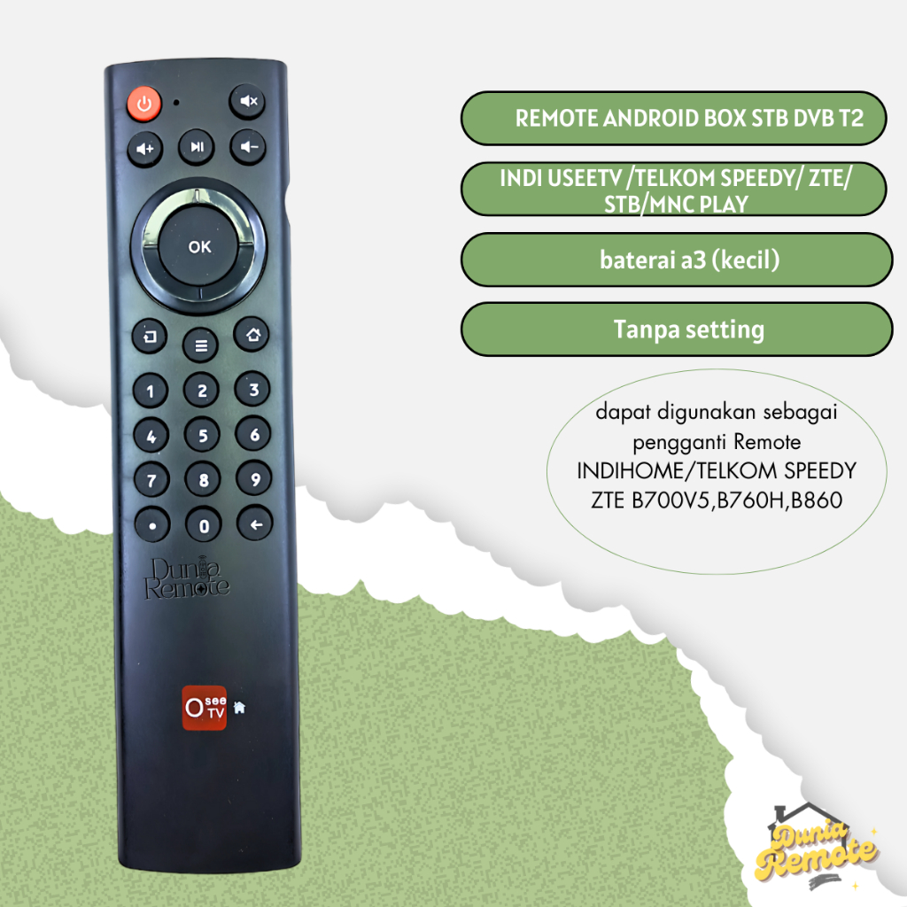 Jual Remote Android box stb dvb t2 OSEE TV pengganti remote INDI USEETV ...