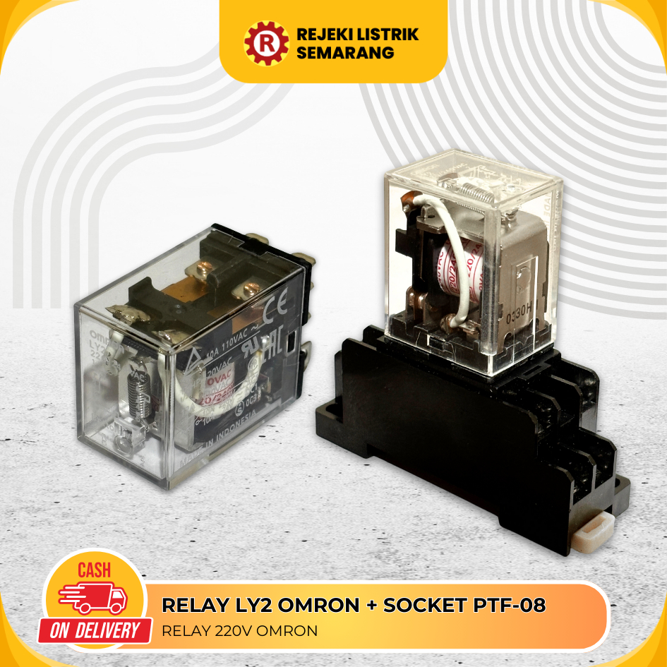 Jual RELAY LY2 220V OMRON + SOCKET PTF-08 SOCKET LY-2-II, ORI, SET ATAU ...