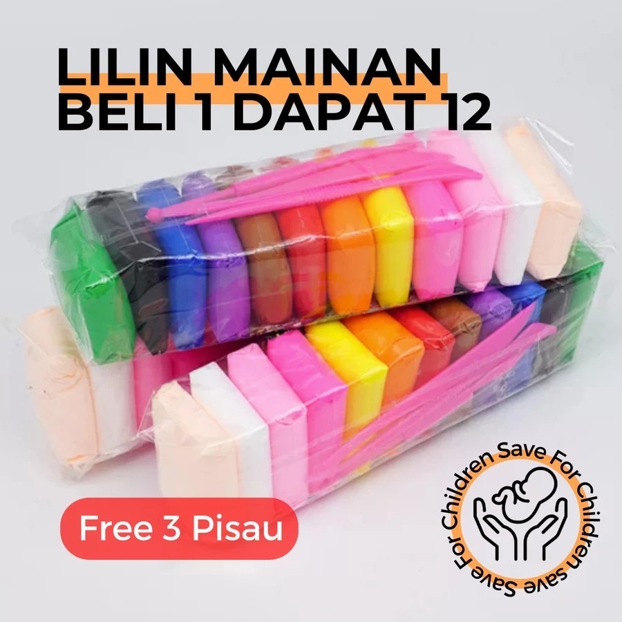 Jual Polymer Clay Magic / Mainan Anak Clay Plastisin / Lilin Mainan 12 ...