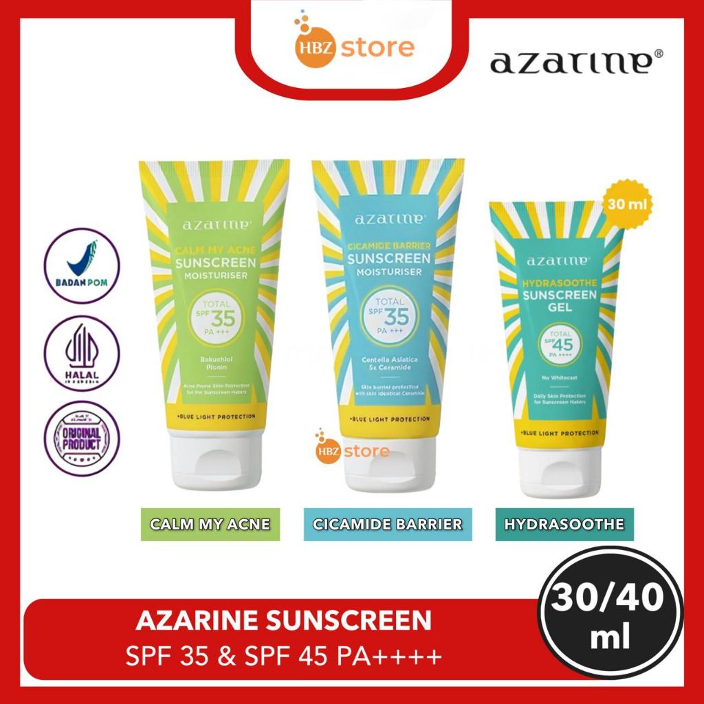Jual AZARINE Sunscreen Moisturizer SPF 35 PA+++ 40ML & SPF 45 30ML ...