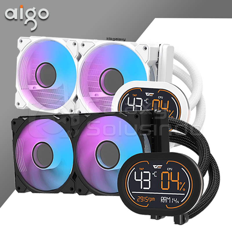 Jual AIGO DARKFLASH WAVE DH 240D ARGB LCD Display Liquid CPU Cooler ...