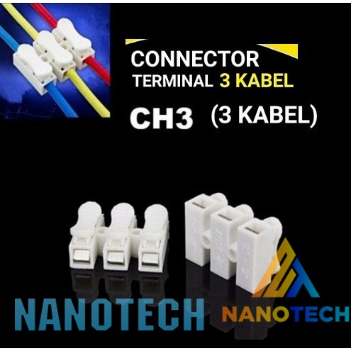 Jual Quick Connect 3 Wire Connector Spring Terminal Sambungan Kabel ...
