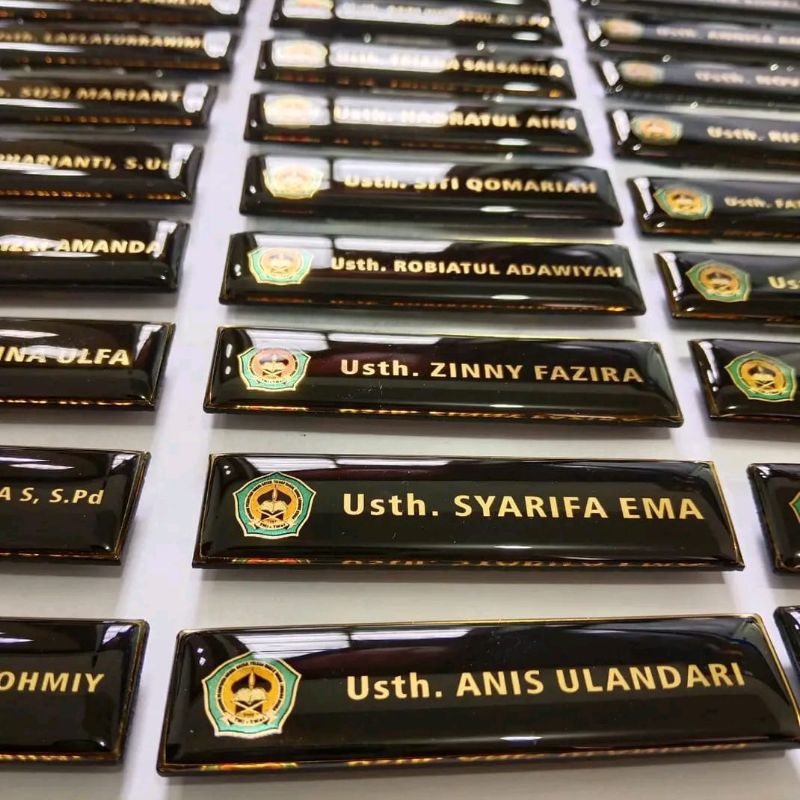 Jual Nama Dada Nametag ( GOLD ASLI ) Lapis Resin / Papan Nama Dada ...