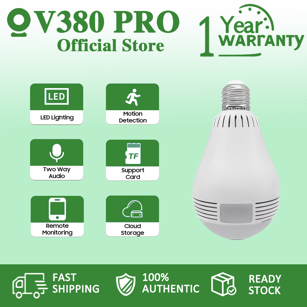 Jual V380 PRO CCTV Kamera 1080P Bola lampu dapat dihubungkan secara ...