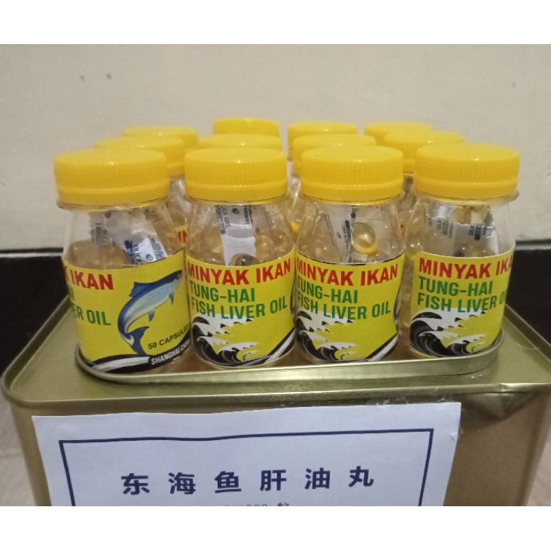 Jual minyak ikan kemasan botol tunghai fish 50 butir | Shopee Indonesia