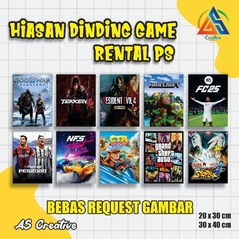 Jual Hiasan Dinding tema Game Playstation, Walldecor Custom, Poster ...
