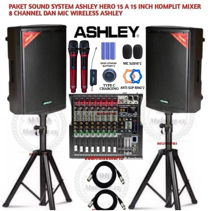 Jual Paket Sound System Ashley HERO 15A Komplit Sama Mixer Hardwell 8 Channel Dan Sama MIC ...