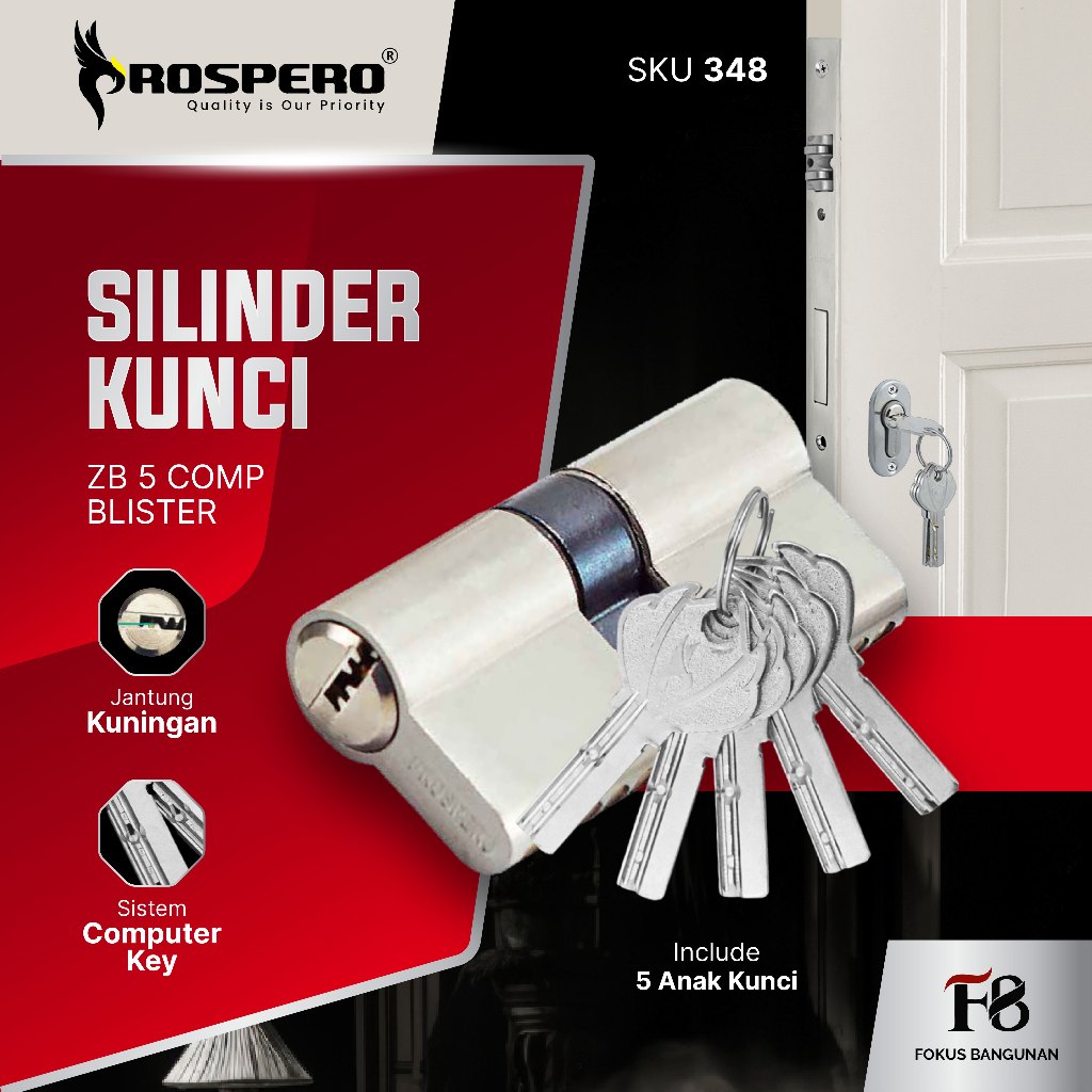 Jual Silinder Kunci Pintu Besar 60mm Jantung Kuningan Cylinder Kunci Komp Key | Shopee Indonesia