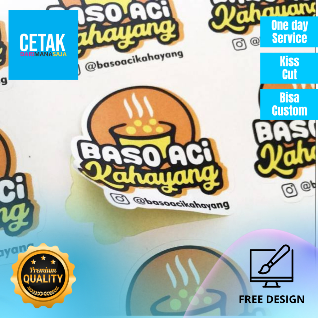 Jual Cetak Sticker Label A3+ Cutting Stiker Chromo Sticker Cutting ...