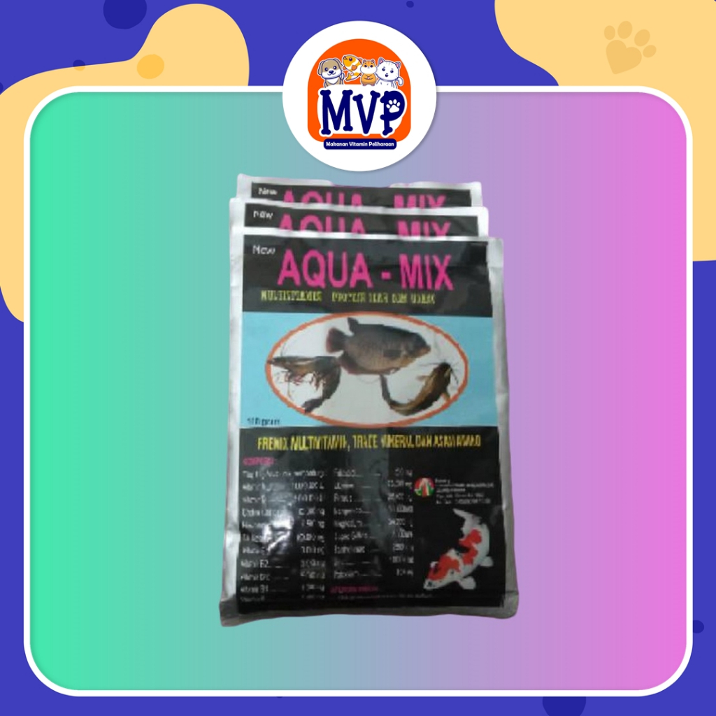 Jual Aqua Mix Ikan 100Gr - Multivitamin Mineral - Mempercepat Pertumbuhan Ikan - Daya Tahan ...