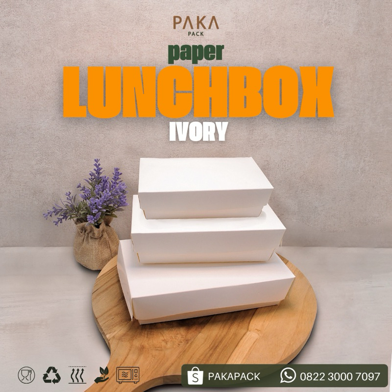 Jual PAPER LUNCH BOX IVORY / KOTAK MAKAN KERTAS IVORY (SELIP) 310 gsm ...