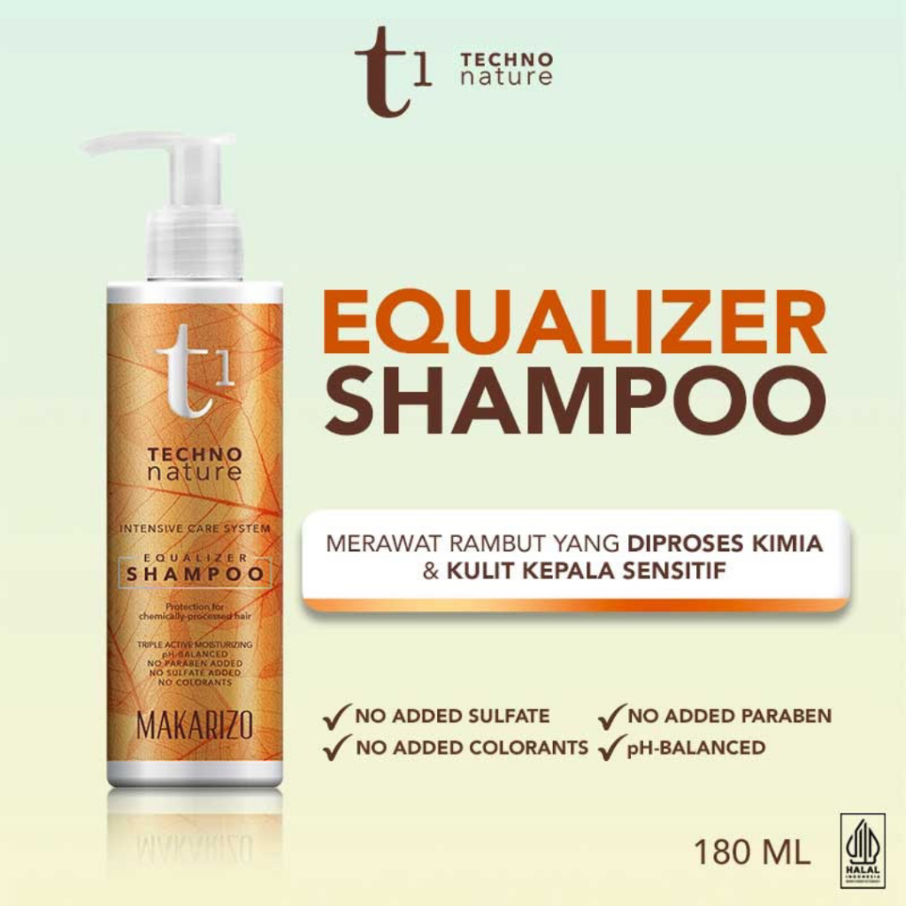 Jual Makarizo T1 Techno Nature Equalizer Shampoo 180ml / Shampo Bebas ...