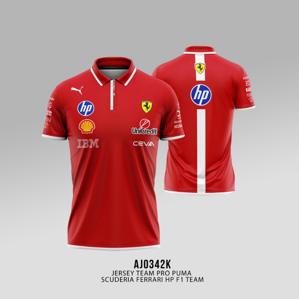 Jual Jersey Baju Kerah Kancing F1 2025 Formula One SCUDERIA FERRARI HP ...