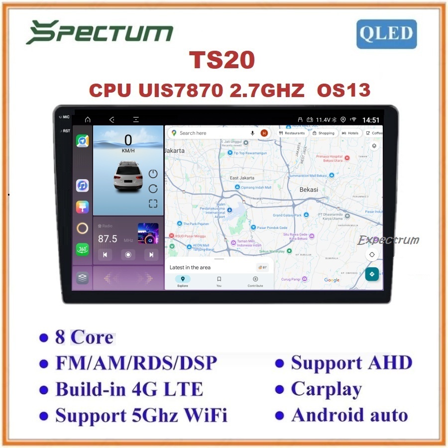 Jual Headunit Android SPECTUM TS20 UIS7870 2,7Ghz OS13, QLED DSP 4G ...