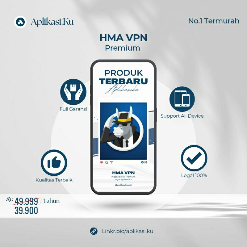 Jual HMA VPN PREMIUM DURASI 1 TAHUN TERBARU 2025 || By : Aplikasi.Ku ...