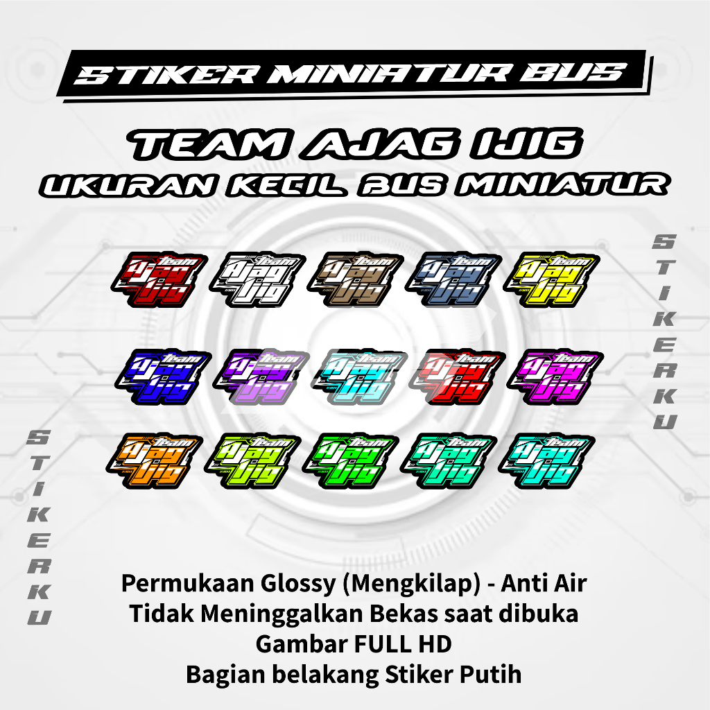 Jual Stiker Ajag Ijig Ukuran Kecil Untuk Bus Miniatur Isi 5 pcs / Isi 7 ...
