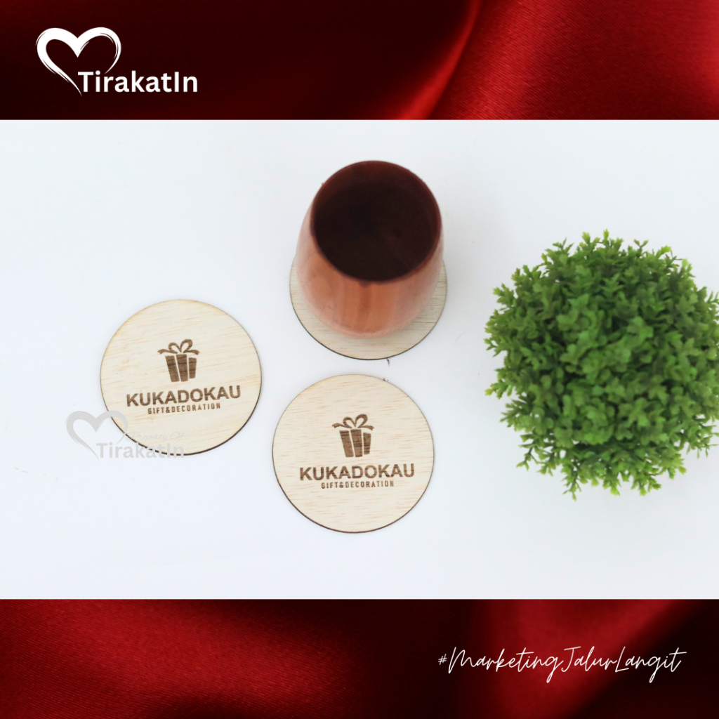 Jual TirakatIn - (Custom) Coaster Kayu Bulat Custom | Tatakan Gelas ...