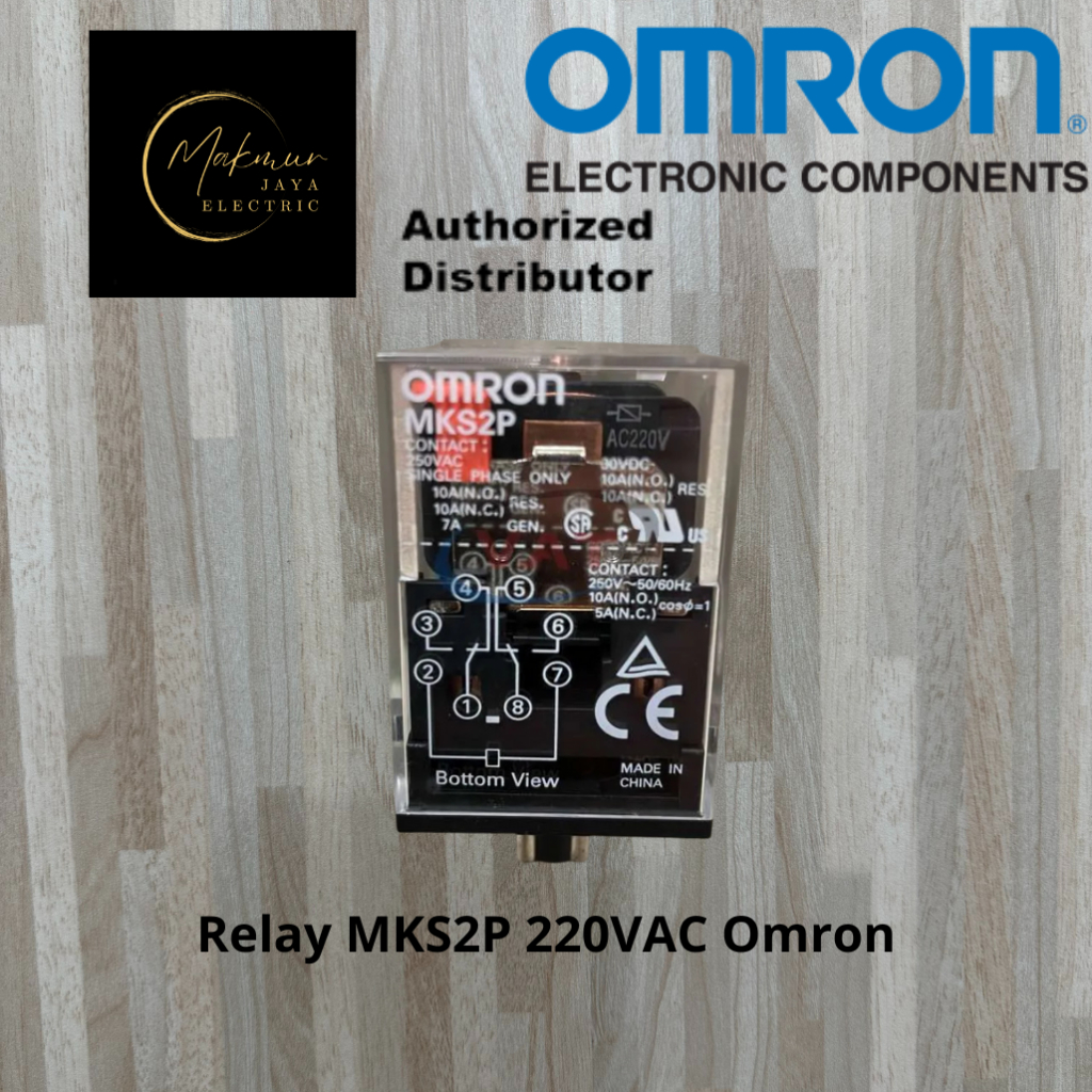 Jual Relay Omron MKS2P 220VAC | Relay 2 Pole Coil 220V AC | Relay Listrik 8 Pin Omron MKS2P ...