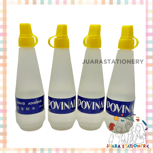 Jual (40) JUARASTATIONERY Lem Cair Povinal 112 Besar 75 ml / Lem Kertas ...