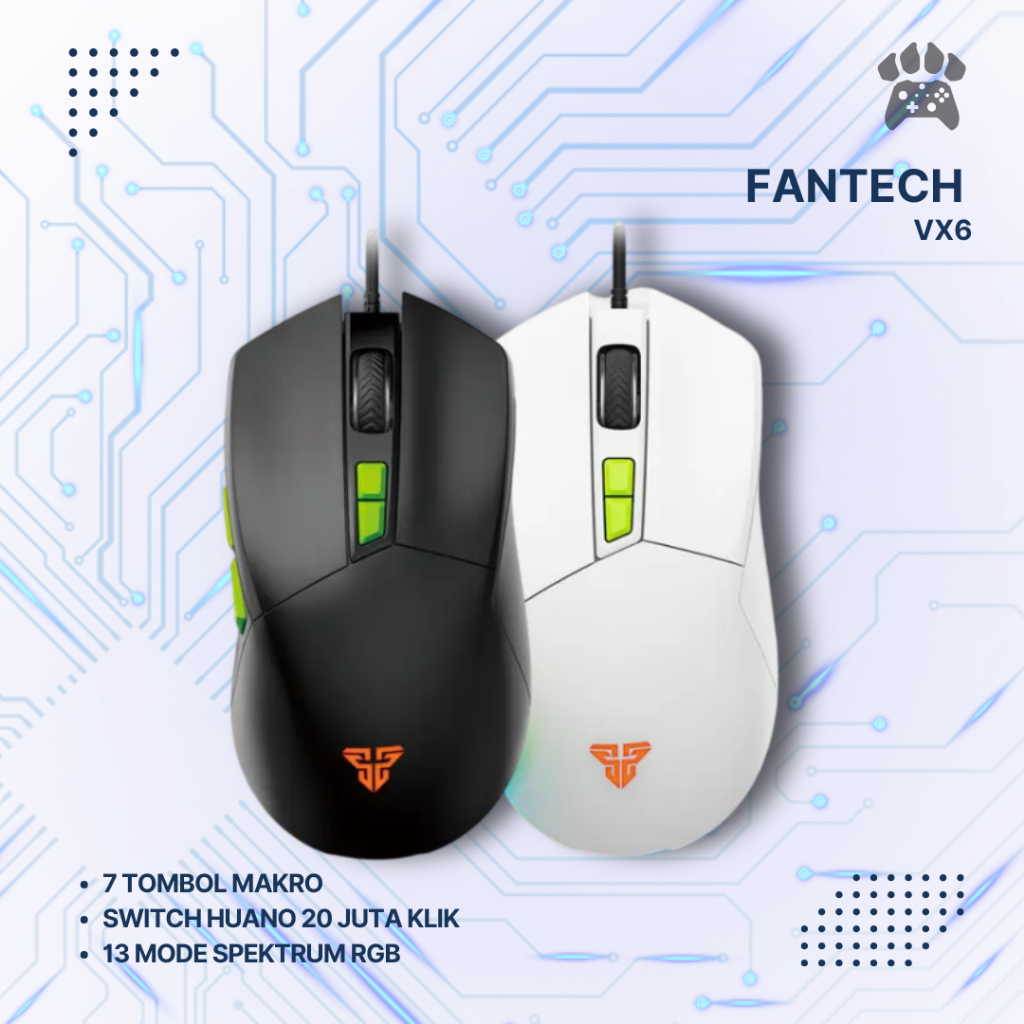 Jual Fantech VX6 PHANTOM II Mouse Gaming Macro RGB | Shopee Indonesia