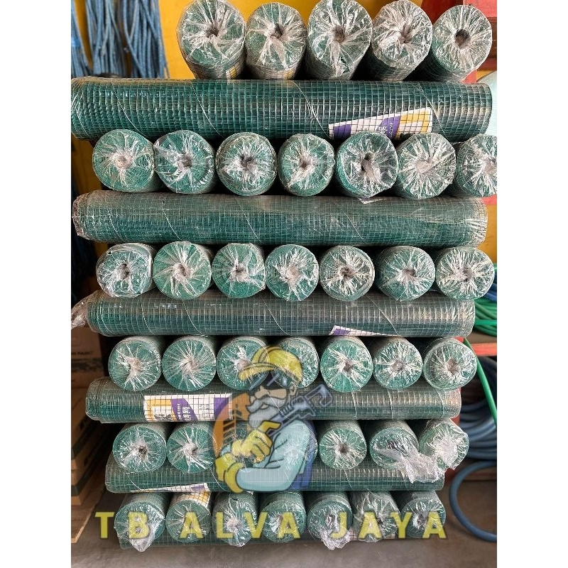 Jual KAWAT RAM LOKET PVC Hijau Ayakan Kandang 1 roll 1/2 inch dan 3/4 ...