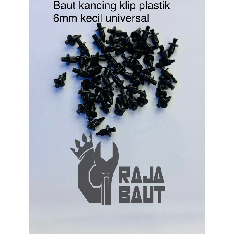 Jual baut kancing klip plastik body rivet kecil UNIVERSAL 6MM lancip ...