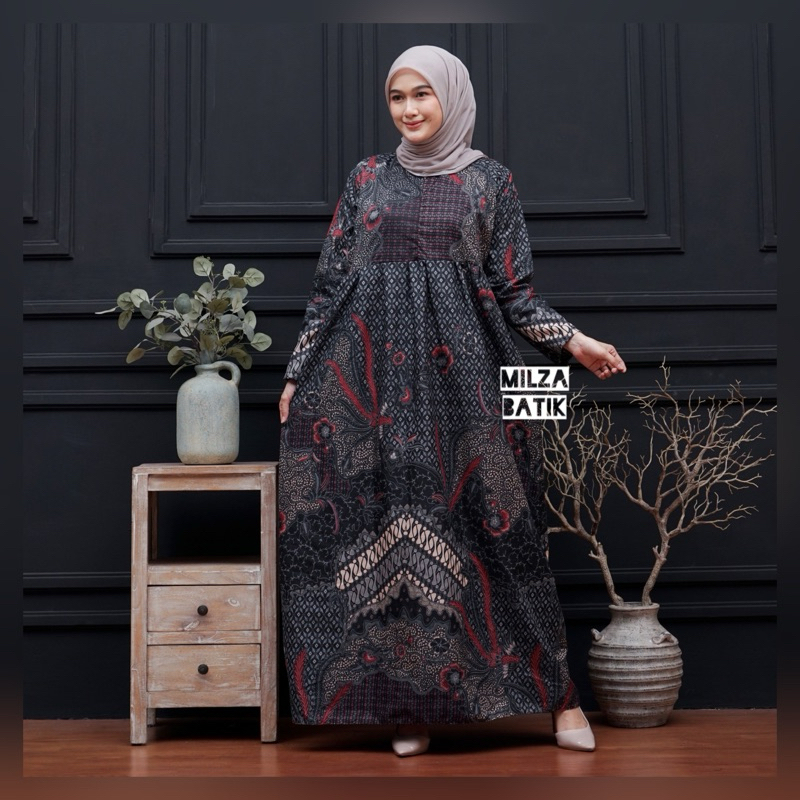 Jual Couple Gamis Batik Sepasang Kemeja Batik Pria Lengan Panjang Katun ...