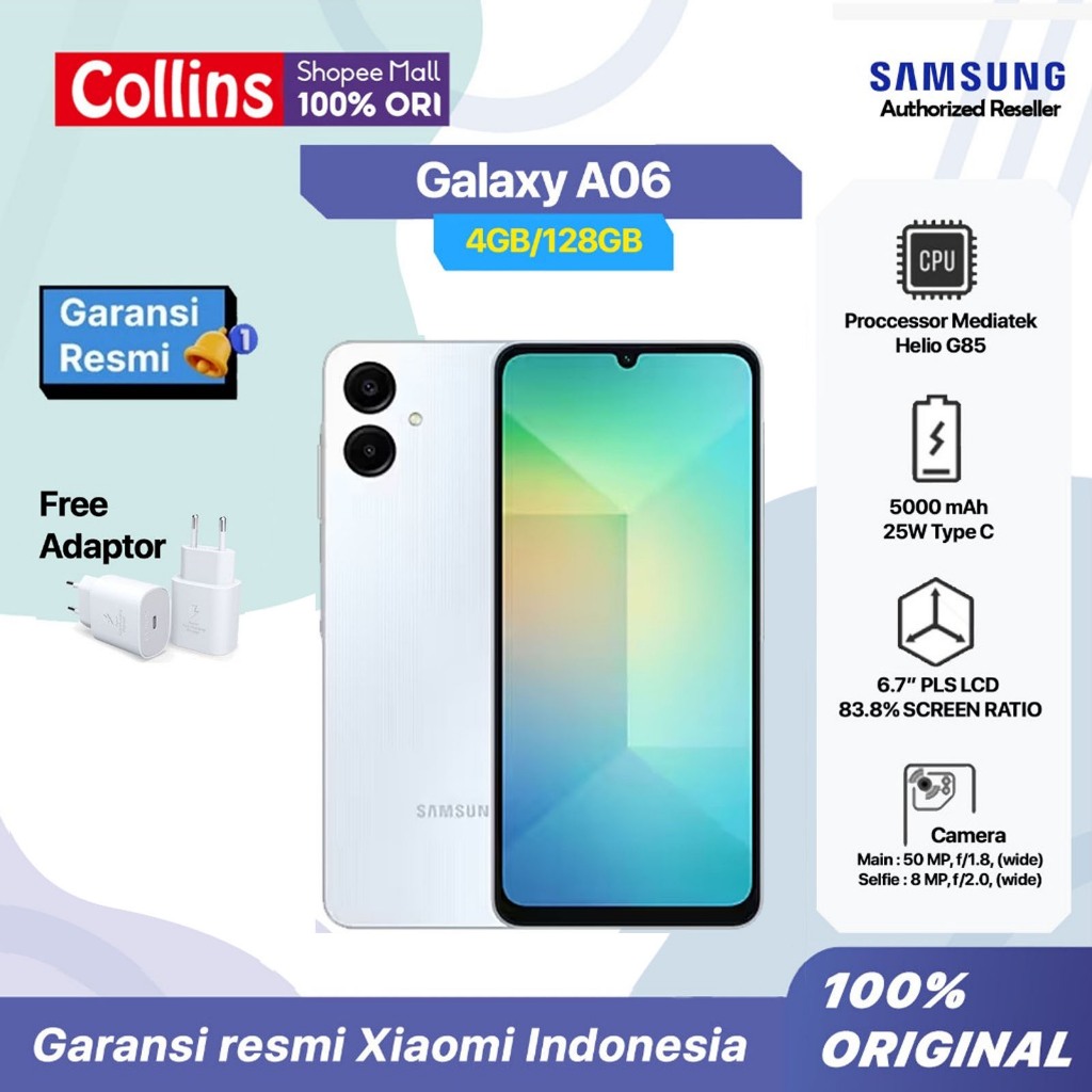 Jual SAMSUNG GALAXY A07 6GB / 128GB | A06 4/128GB CAMERA 50MP RESMI SAMSUNG INDONESIA | Shopee ...