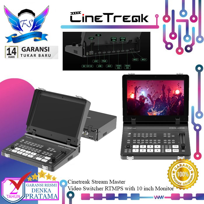 Jual Cinetreak Stream Master Video Switcher RTMPS with 10 inch Monitor ...