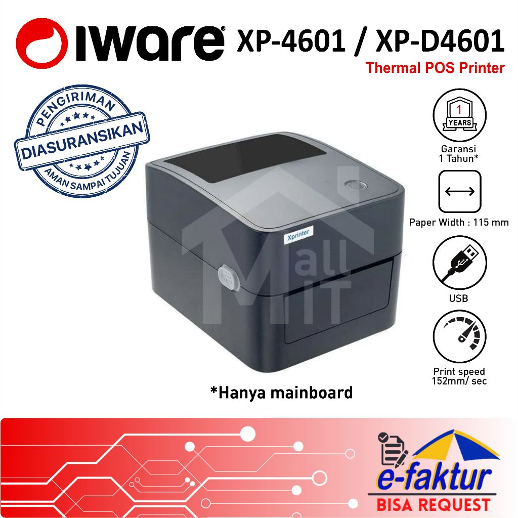 Jual MALLIT IWARE Printer Label IWARE Thermal Xprinter XP4601 XP-D4601 ...