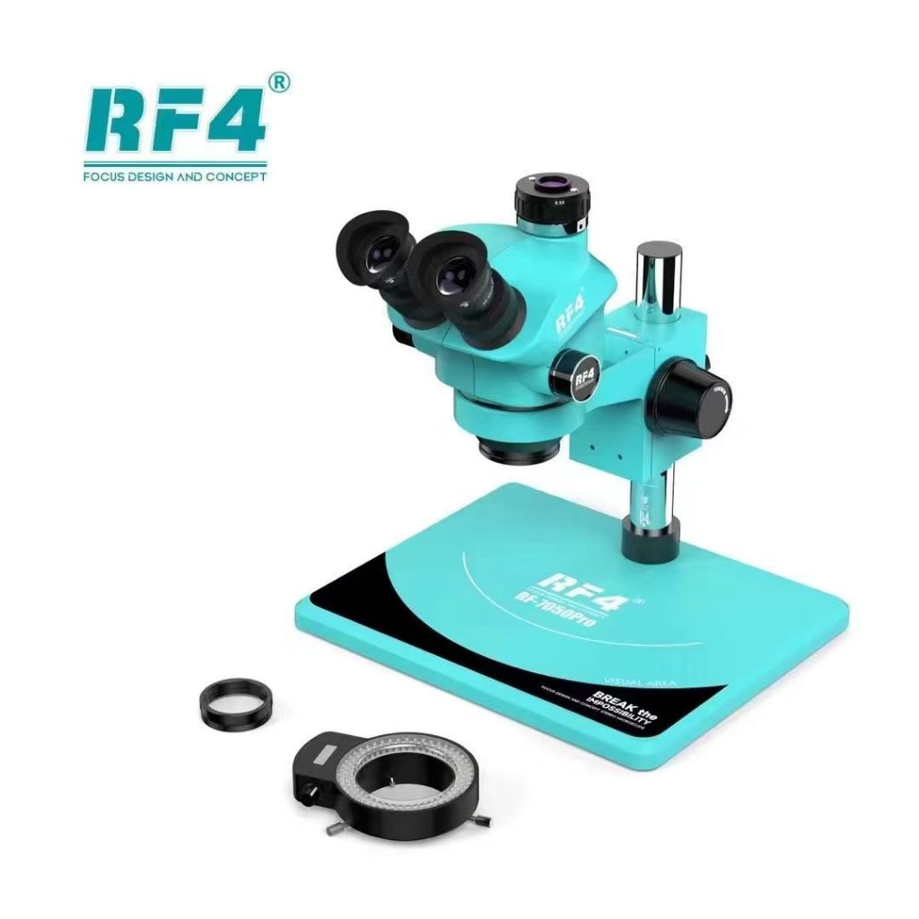 Jual Mikroskop RF4 RF7050 Pro 7-50X Synchronous Zoom Trinocular Stereo Microscope with Aluminum ...