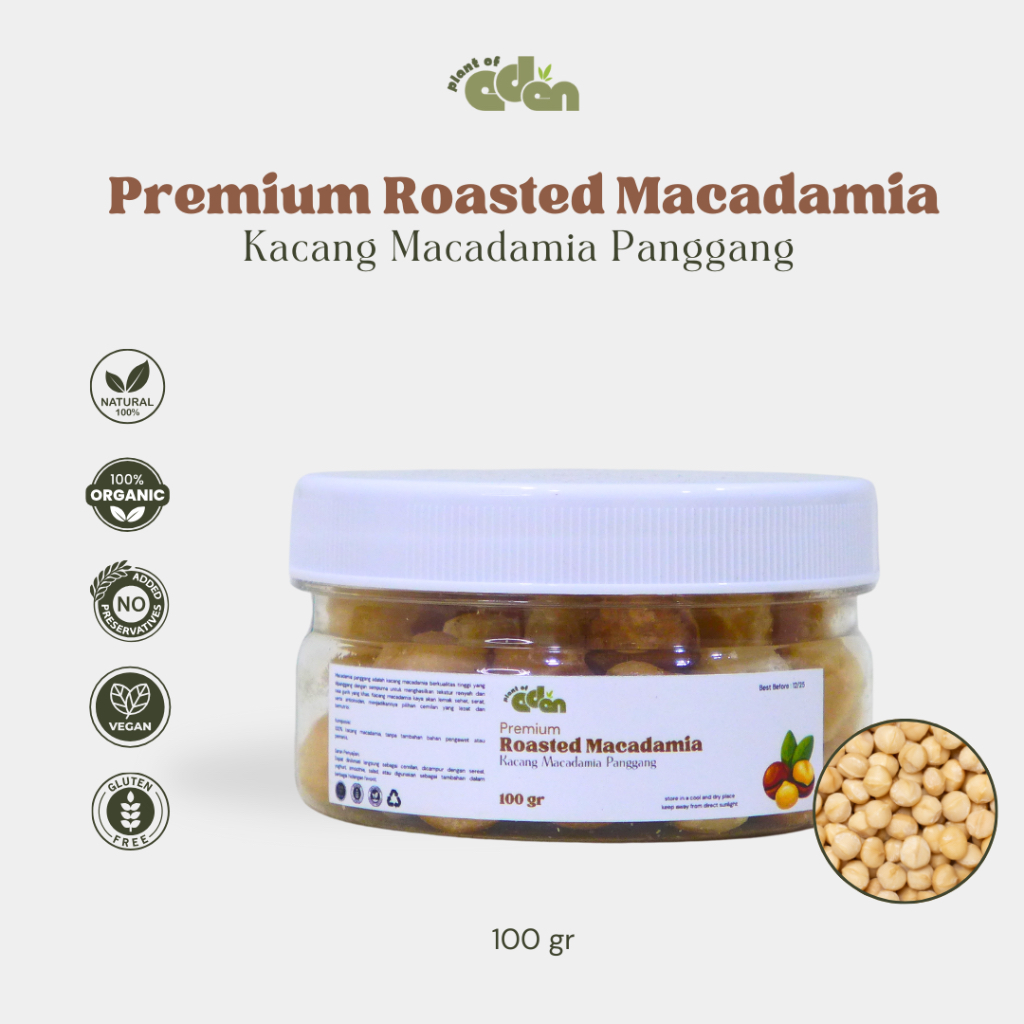 Jual Plant of Eden - Premium Roasted Macadamia Nut | Kacang Macadamia Panggang | Shopee Indonesia