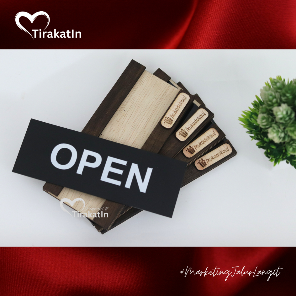 Jual TirakatIn - Signage Open Close Slide Kayu | Papan Tanda Buka Tutup ...
