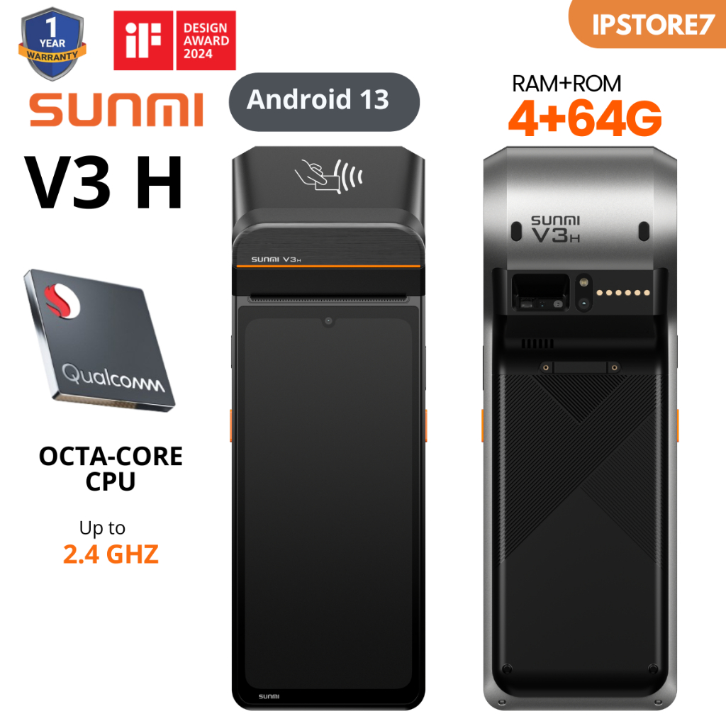 Jual Mesin Kasir Sunmi V3 H NFC VERSION Portable All In One Android 13 ...
