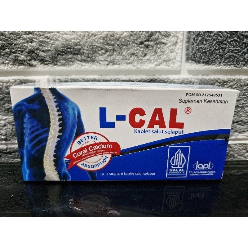 Jual L-CAL BOX ISI 30 TABLET - Suplemen Kalsium Tulang Mencegah ...