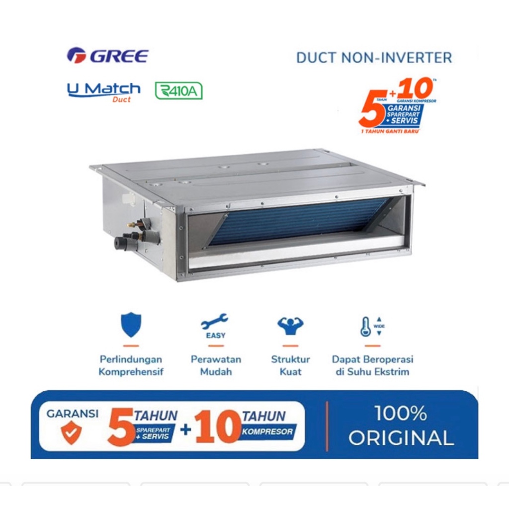 Jual Gree AC Ceiling Ducted Standard 6 PK ( 3 Phase ) - GU160PHS/A-K ...