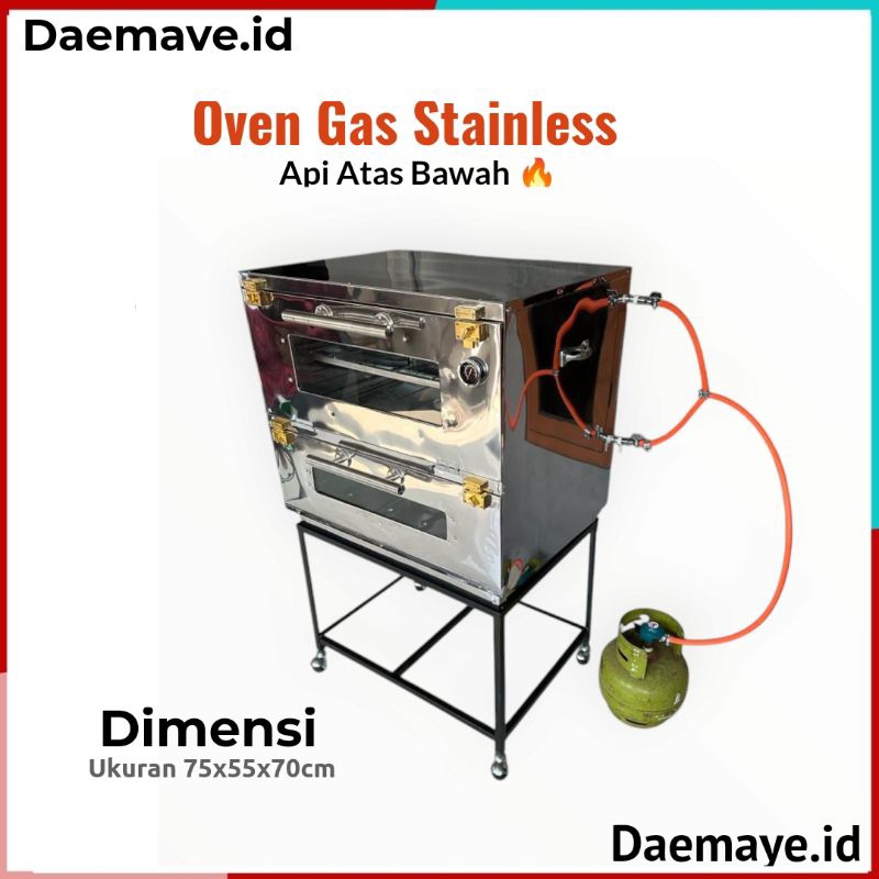 Jual Oven Gas/Oven Api Atas Bawah/Bahan Stainles/Ukuran 75x55x70 cm ...
