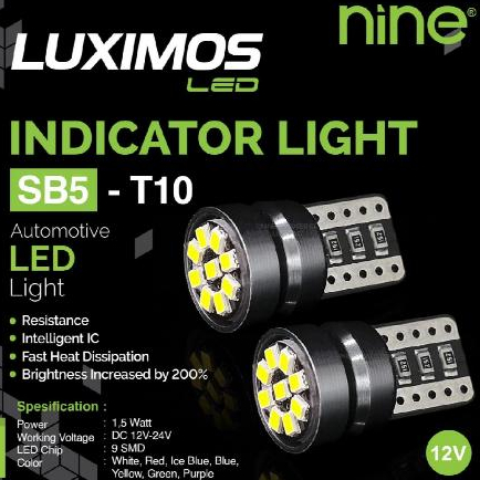 Jual LAMPU SEIN SENJA MOTOR/ CABIN MOBIL LED T10 9 MATA TITIK LED ...