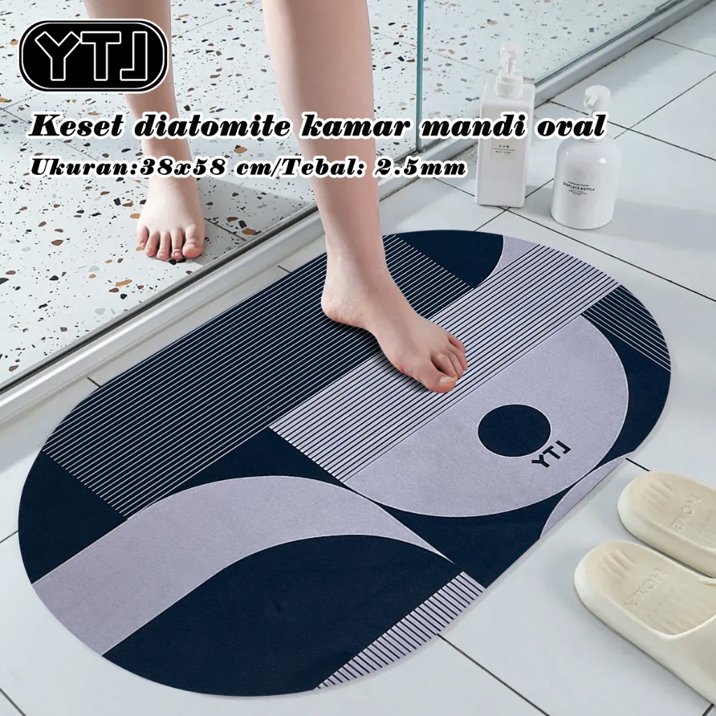 Jual YTJ Keset Menyerap Air Oval 38x58cm Keset Kamar Mandi Menyerap Air ...