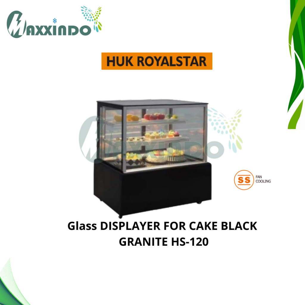 Jual BWE Glass DISPLAYER FOR CAKE BLACK GRANITE HS-120 - Display Cake ...
