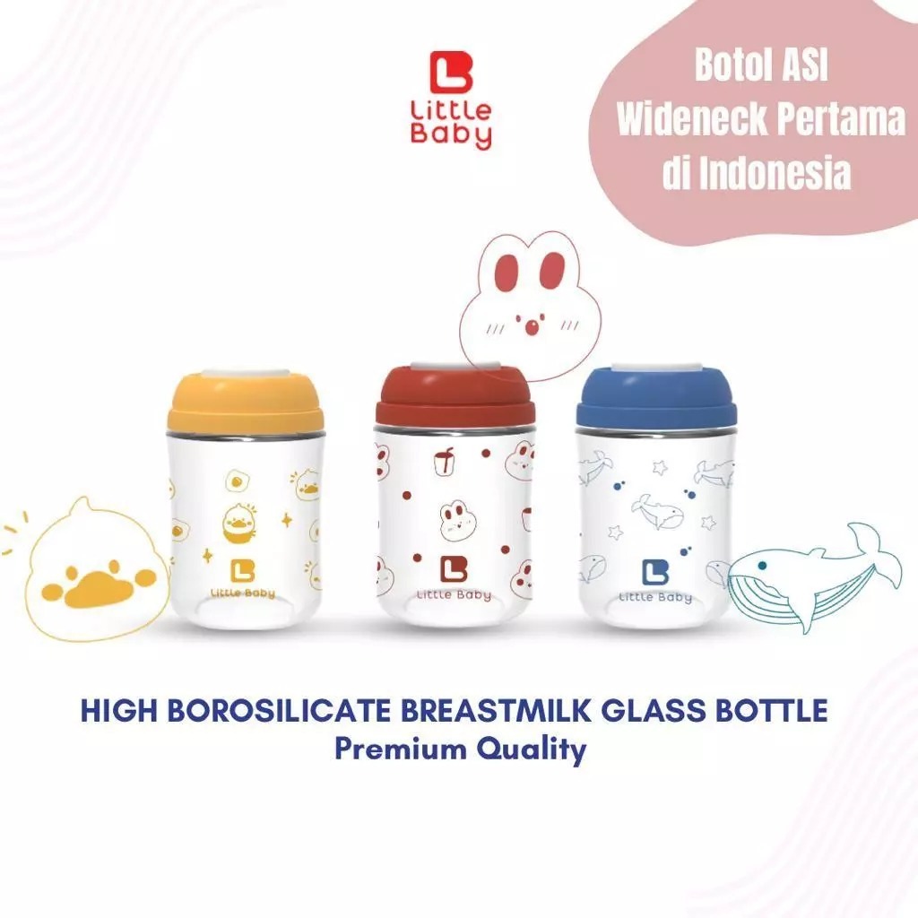 Jual Little Baby - Premium Botol ASI Kaca Wide Neck High Borosilicate BBG1123 160ml isi 3 ...
