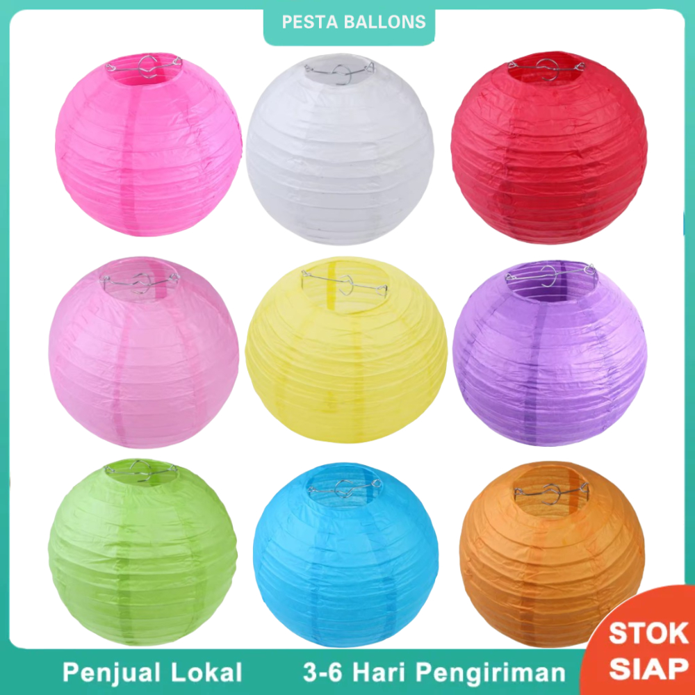 Jual Lampion Bulat Polos Gantung Lampion Kain Bulat Polos Untuk ...