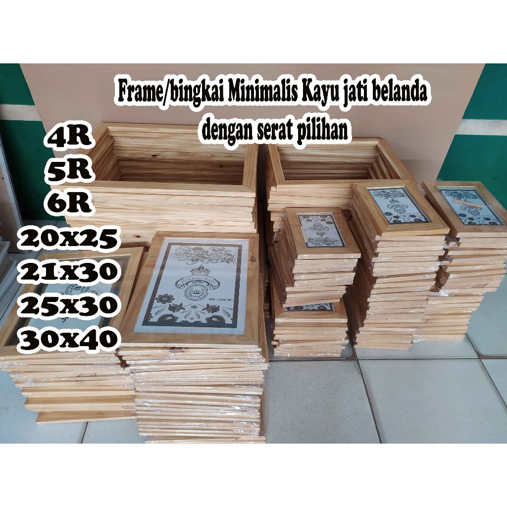 Jual Bingkai frame kayu jati belanda ukuran 3R 9X13 CM Kaca | Shopee ...