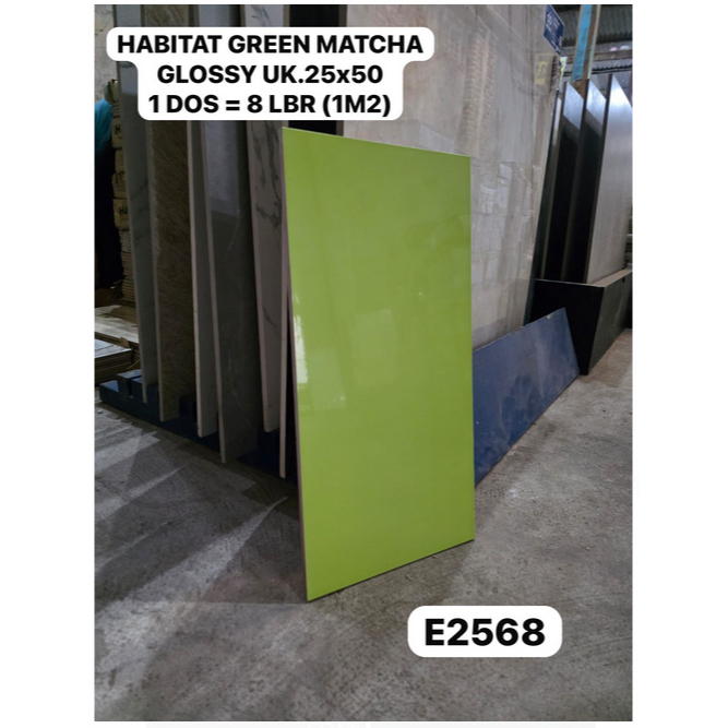 Jual GREEN MATCHA HIJAU POLOS GLOSSY UK.25X50 HABITAT MILAN KERAMIK ...
