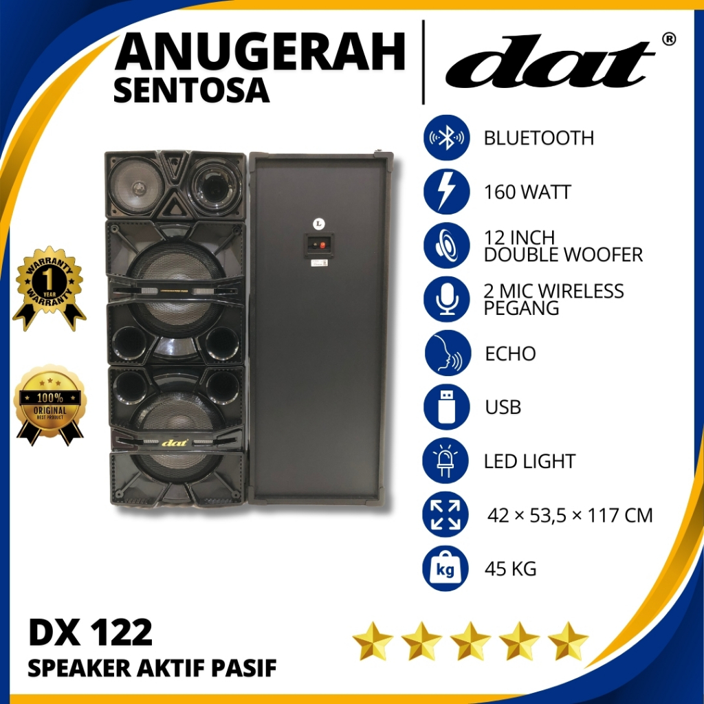 Jual Speaker Aktif Pasif Dat DX 122 Ukuran Double 12 Inch Original ...