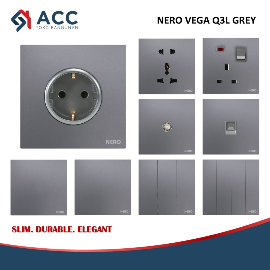 Jual NERO VEGA Q3L GREY SAKLAR STOP KONTAK | Shopee Indonesia