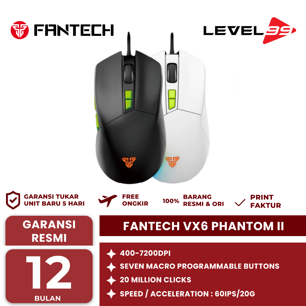 Jual Mouse Fantech Gaming Vx6 Phantom Ii | Shopee Indonesia